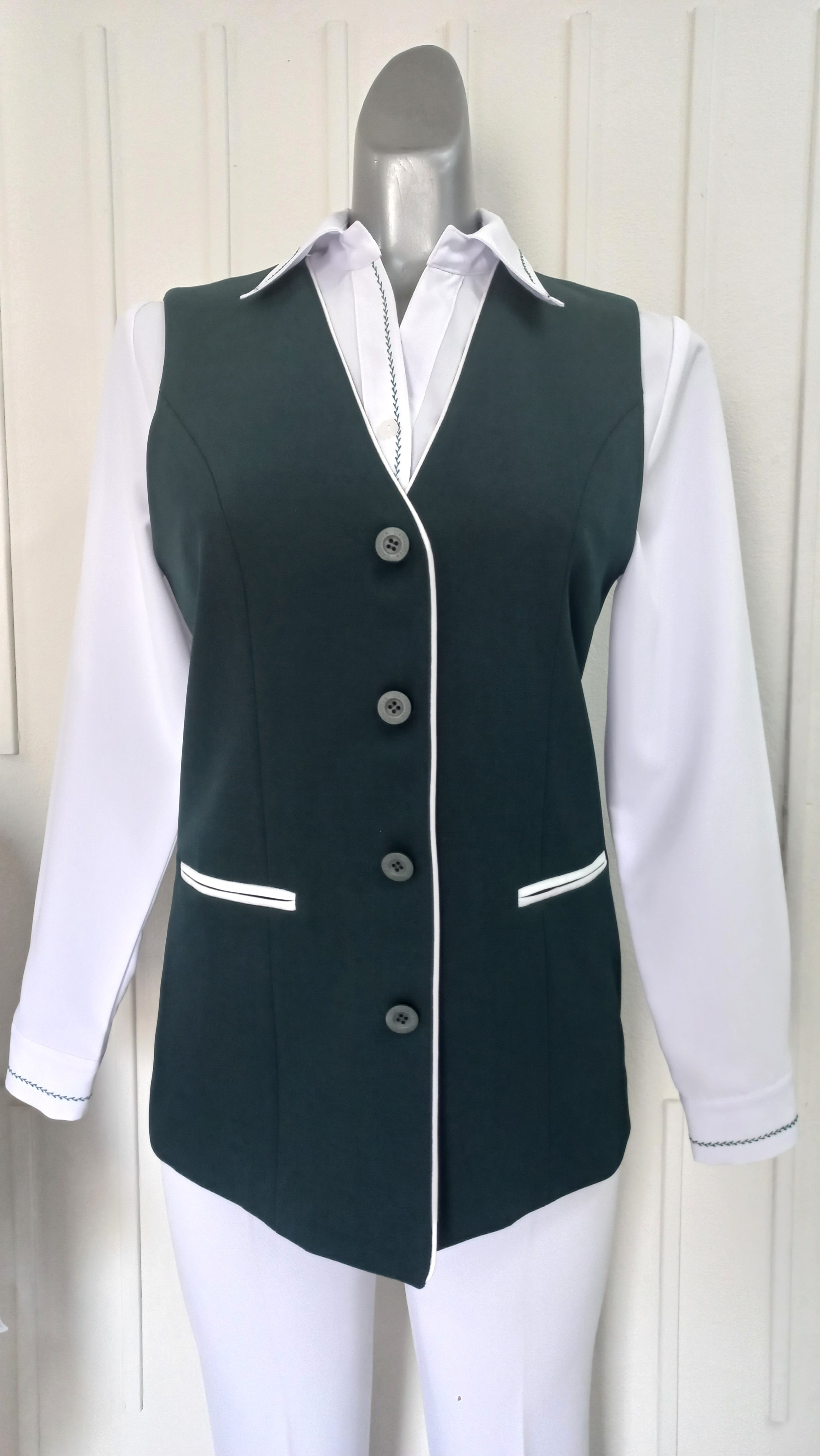 Chaleco Verde combinado IMSS – Casanova Uniformes Y Accesorios
